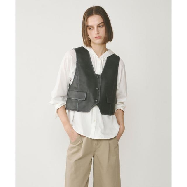 グレースコンチネンタル（GRACE CONTINENTAL）/レザーショートジレジャケット