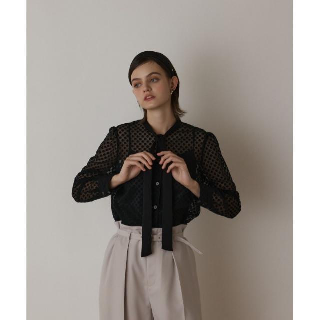 グレースコンチネンタル（GRACE CONTINENTAL）/ドットオパールタイ付ブラウス