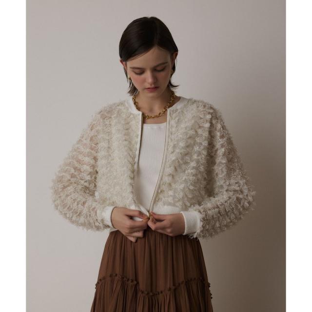 グレースコンチネンタル（GRACE CONTINENTAL）/フリンジニットzipカーディガン