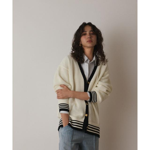 グレースコンチネンタル（GRACE CONTINENTAL）/メッシュラインニットカーディガン