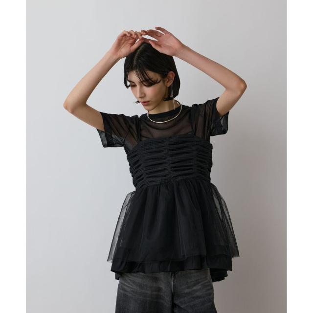 グレースコンチネンタル（GRACE CONTINENTAL）/タフタチュールキャミ