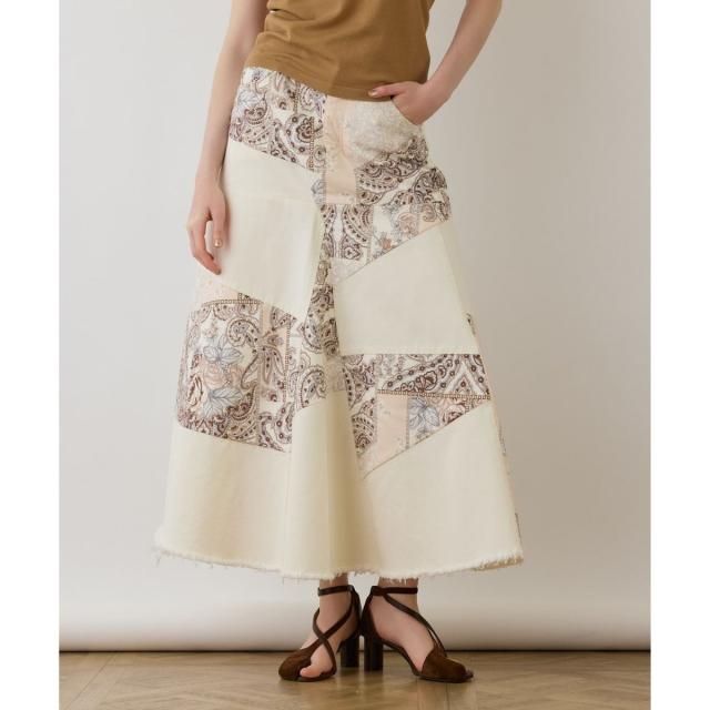 グレースコンチネンタル（GRACE CONTINENTAL）/スカーフコンビデニムスカート