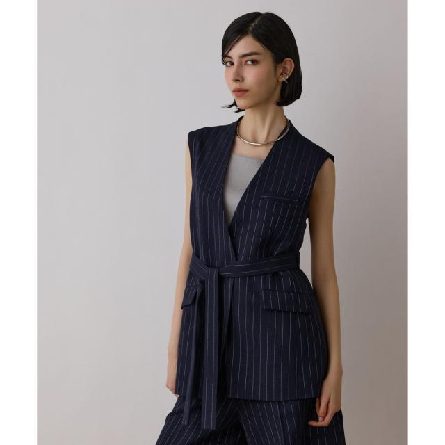 グレースコンチネンタル（GRACE CONTINENTAL）/ストライプノーカラージレ