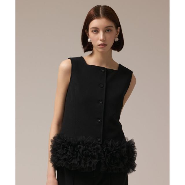 グレースコンチネンタル（GRACE CONTINENTAL）/チュールヘムカットトップ