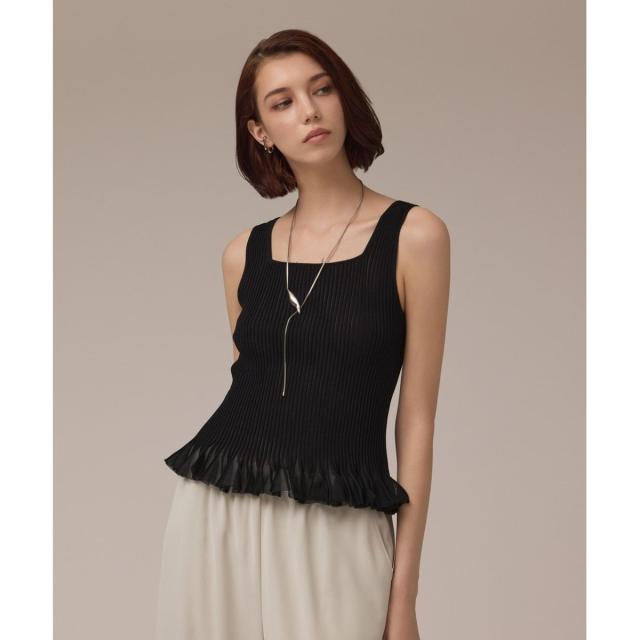 グレースコンチネンタル（GRACE CONTINENTAL）/シアーフリルニットトップ