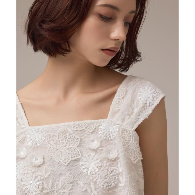 グレースコンチネンタル（GRACE CONTINENTAL）/チュール刺繍トップ