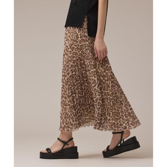 グレースコンチネンタル（GRACE CONTINENTAL）/ヒョウ柄ロングプリーツスカート