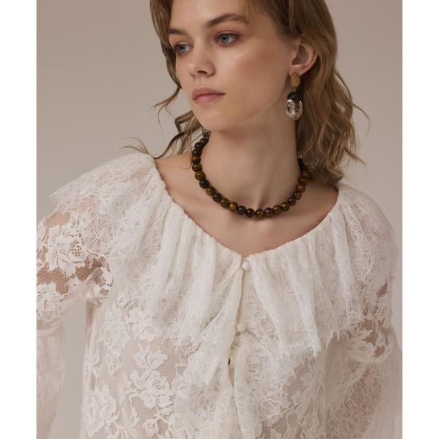 グレースコンチネンタル（GRACE CONTINENTAL）/レースコンビフリルブラウス