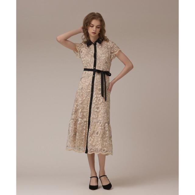 グレースコンチネンタル（GRACE CONTINENTAL）/チュールフラワー刺繍ワンピース