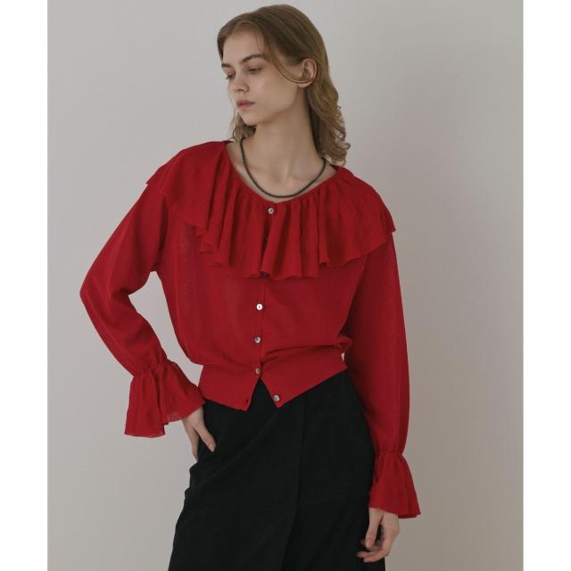 グレースコンチネンタル（GRACE CONTINENTAL）/フリルニットカーディガン