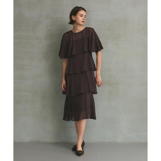 グレースコンチネンタル（GRACE CONTINENTAL）/シフォンケープドレス