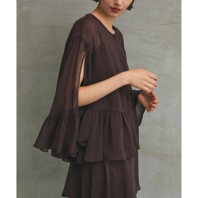 グレースコンチネンタル（GRACE CONTINENTAL）/シフォンフリルポンチョ