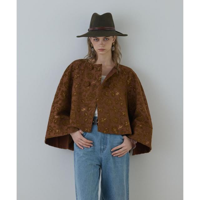 グレースコンチネンタル（GRACE CONTINENTAL）/サラサジャガードケープジャケット