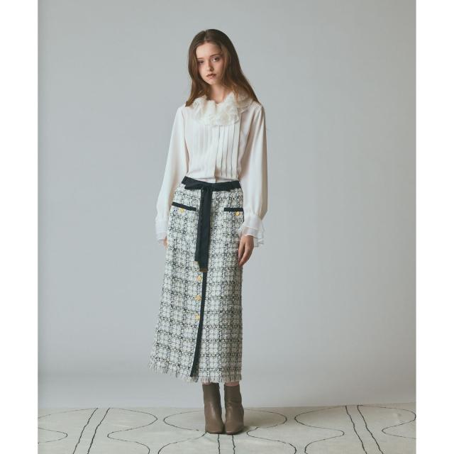 グレースコンチネンタル（GRACE CONTINENTAL）/トリミングツイードスカート