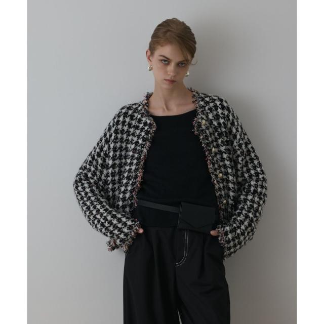 グレースコンチネンタル（GRACE CONTINENTAL）/ツイードニットショートカーディガン