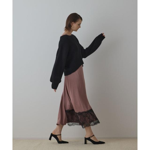 グレースコンチネンタル（GRACE CONTINENTAL）/サテンレースニットワンピース