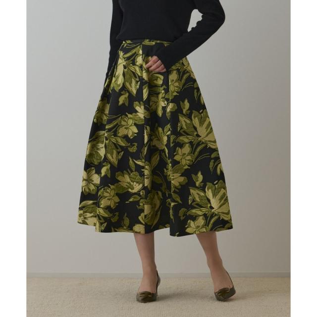 グレースコンチネンタル（GRACE CONTINENTAL）/ラメフラワージャガードスカート