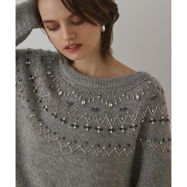 グレースコンチネンタル（GRACE CONTINENTAL）/フェアアイル刺繍ニットトップ