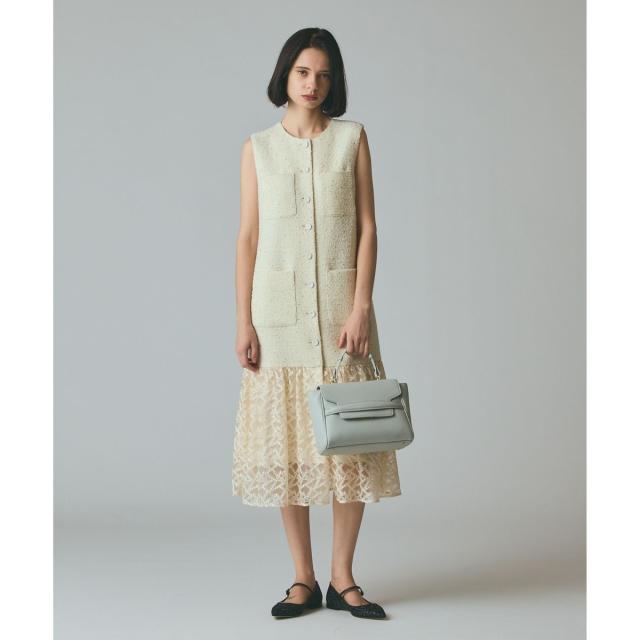 グレースコンチネンタル（GRACE CONTINENTAL）/チュールコンビツイードワンピース