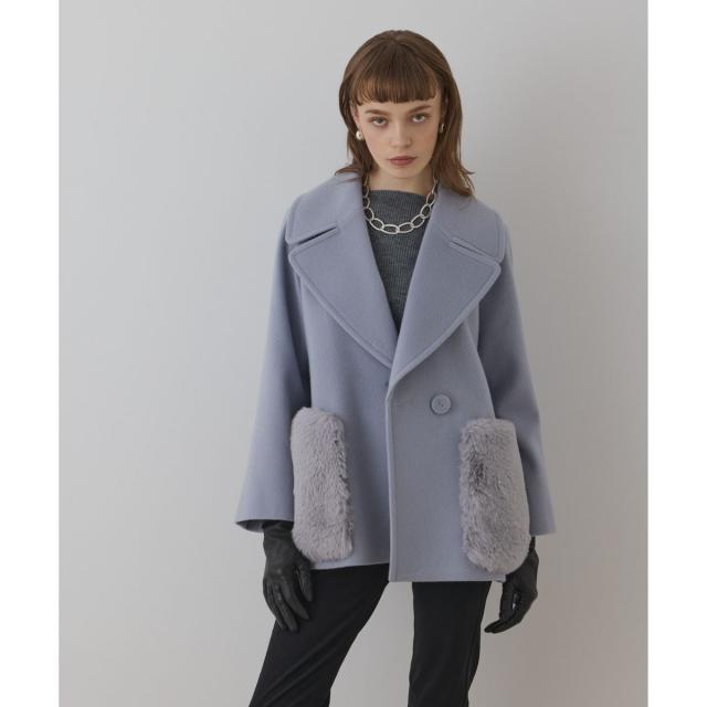 グレースコンチネンタル（GRACE CONTINENTAL）/ファーポケットピーコート