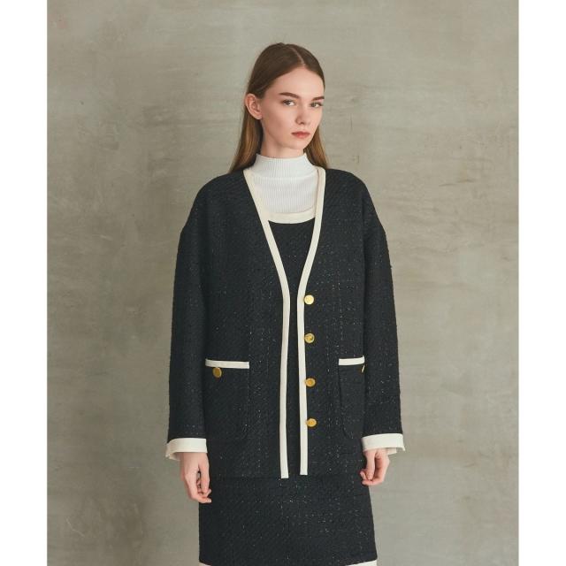 グレースコンチネンタル（GRACE CONTINENTAL）/ツイードトリミングジャケット