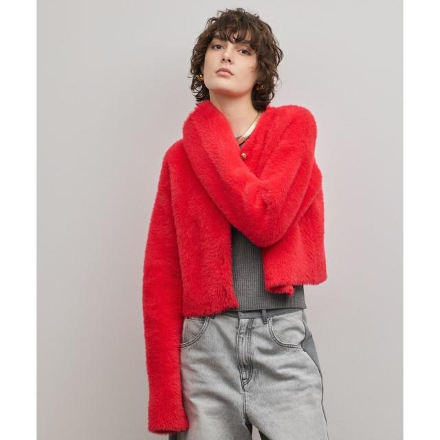 【NEW】グレースコンチネンタル（GRACE CONTINENTAL）/フェザーショートニットカーディガン