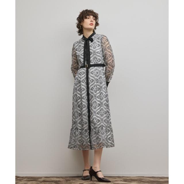 【NEW】グレースコンチネンタル（GRACE CONTINENTAL）/オーナメント刺繍フレアワンピース