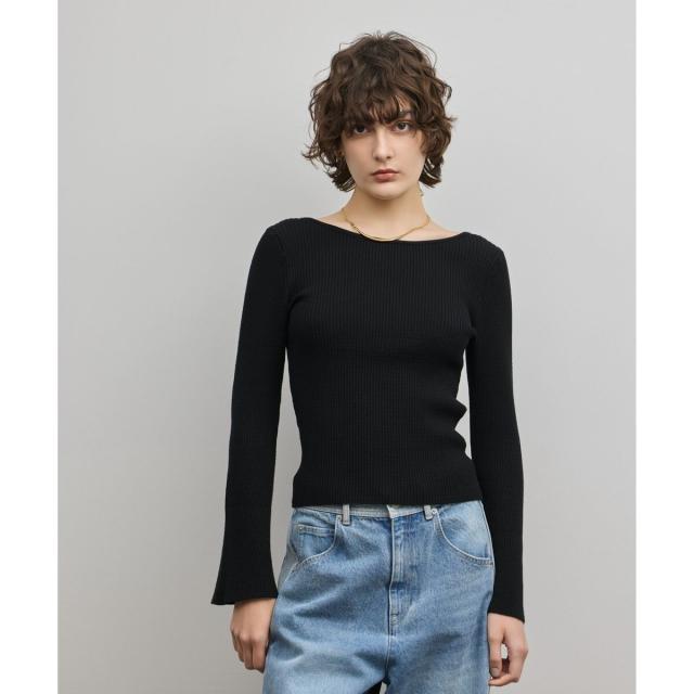 【NEW】グレースコンチネンタル（GRACE CONTINENTAL）/アイレットリブニットトップ