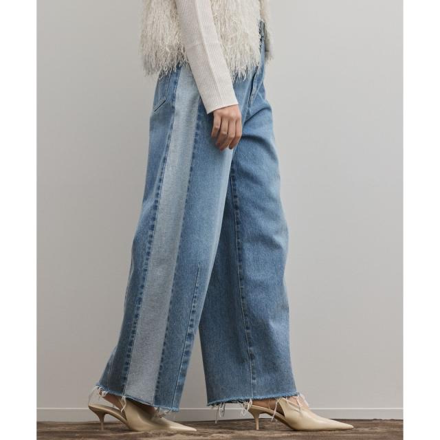 【NEW】グレースコンチネンタル（GRACE CONTINENTAL）/サイドラインデニムパンツ