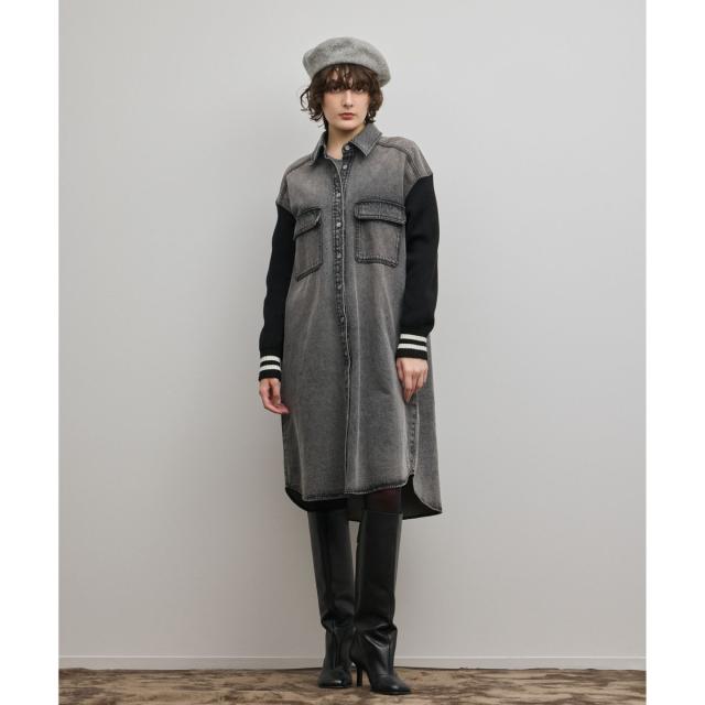 【NEW】グレースコンチネンタル（GRACE CONTINENTAL）/ニットスリーブデニムワンピース