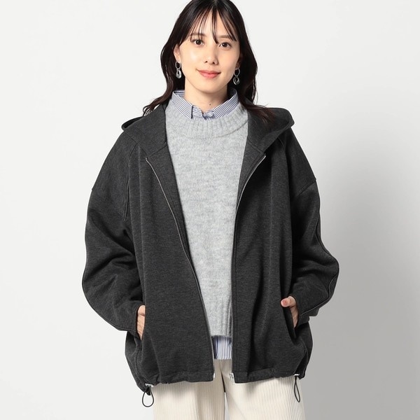 グランドパーク（Grand PARK）/ダンボール素材　パイピングZIPフードブルゾン