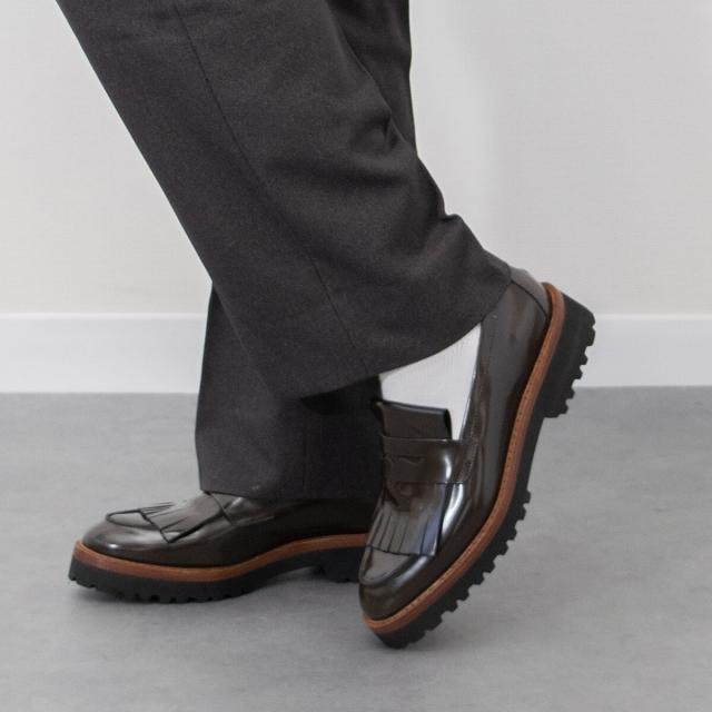 ファビオ ルスコーニ（FABIO RUSCONI）/FABIO RUSCONI◆3．5cmヒール◆タンクソールキルト付きローファー