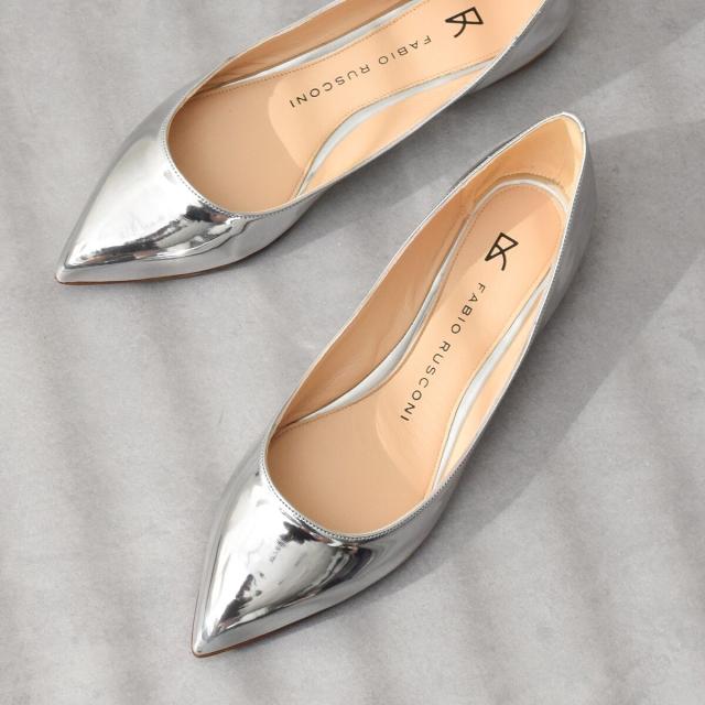 ファビオ ルスコーニ（FABIO RUSCONI）/FABIO RUSCONI◆0．9cmヒール◆ポインテッドトウフラットパンプス