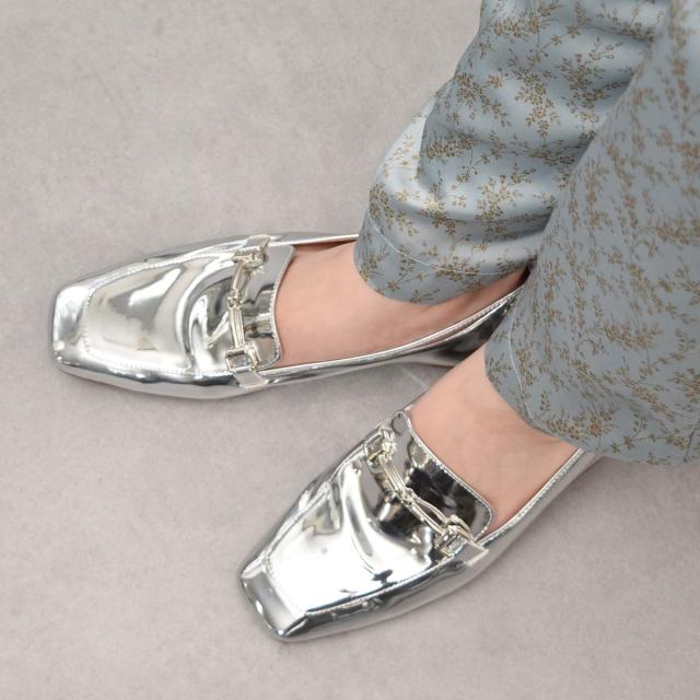 ファビオ ルスコーニ（FABIO RUSCONI）/FABIO RUSCONI◆0．9cmヒール◆スクエアトウサケットビットローファー