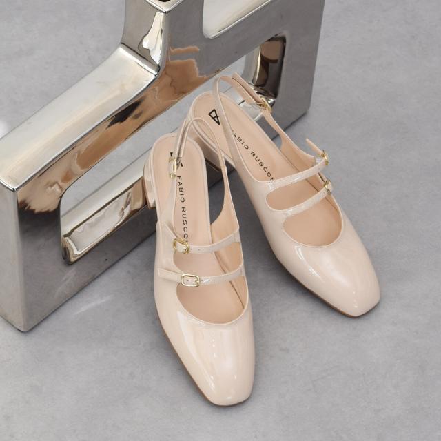 ファビオ ルスコーニ（FABIO RUSCONI）/FABIO RUSCONI◆3cmヒール◆ダブルストラップバックバンドパンプス