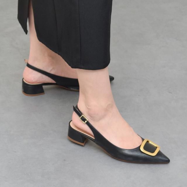 ファビオ ルスコーニ（FABIO RUSCONI）/FABIO RUSCONI◆3cmヒール◆ポインテッドトウバックルバックバンド