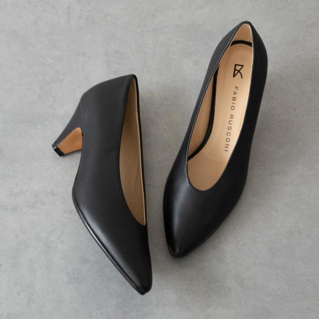ファビオ ルスコーニ（FABIO RUSCONI）/Fabio Rusconi◆5．6cmヒール◆コーンヒールポインテッドトウパンプス