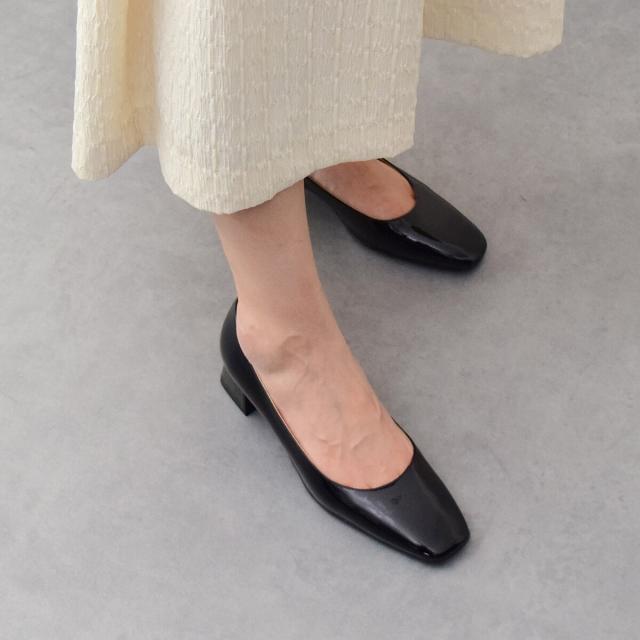 ファビオ ルスコーニ（FABIO RUSCONI）/Fabio Rusconi◆3．5cmヒール◆スクエアトウフレアヒールパンプス