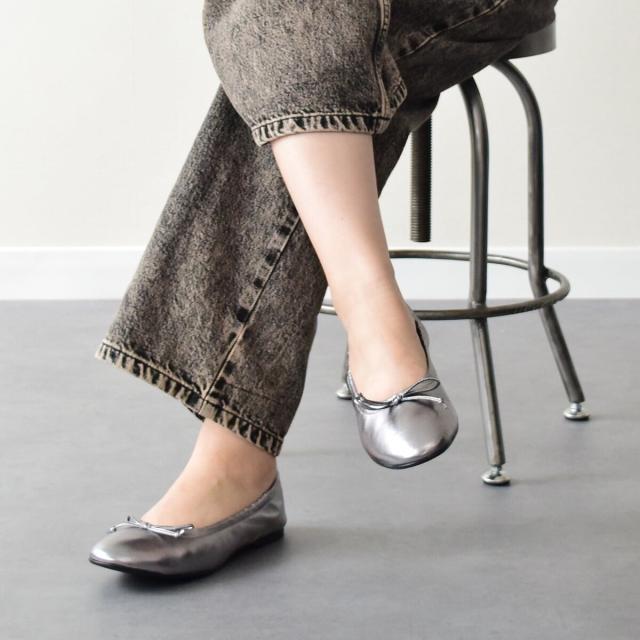 ファビオ ルスコーニ（FABIO RUSCONI）/Fabio Rusconi◆1cmヒール◆ラウンドトウフラットシャーリングバレエ