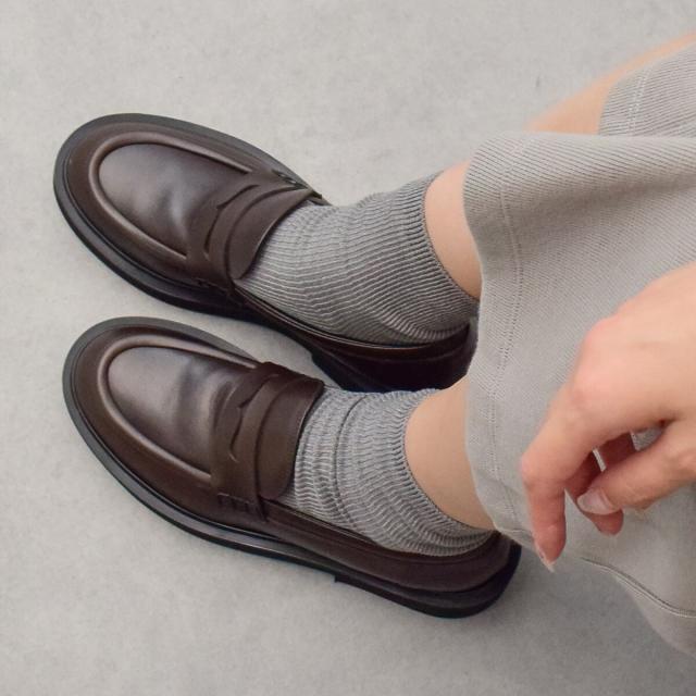 ファビオ ルスコーニ（FABIO RUSCONI）/Fabio Rusconi◆4．5cmヒール◆ラウンドトウ厚底ローファー