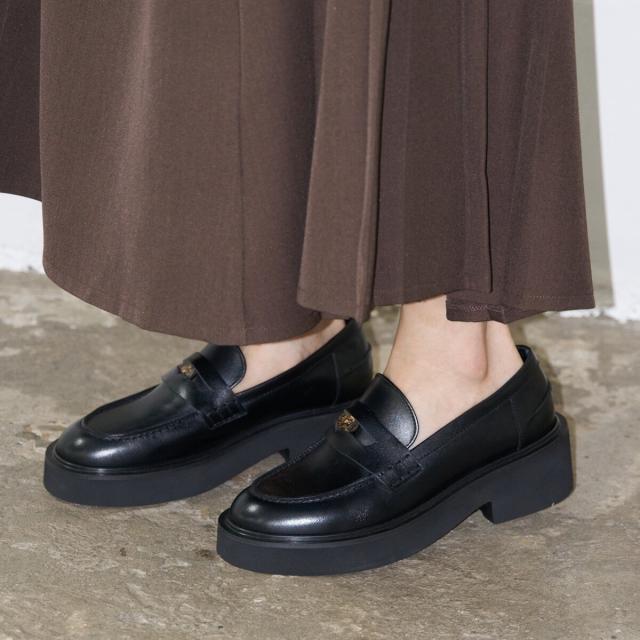 ファビオ ルスコーニ（FABIO RUSCONI）/Fabio Rusconi◆4．5cmヒール◆ラウンドトウ厚底ペニーローファー