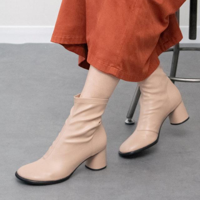 ファビオ ルスコーニ（FABIO RUSCONI）/Fabio Rusconi◆5．6cmヒール◆ラウンドトウストレッチショートブーツ