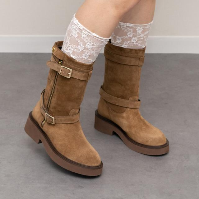 ファビオ ルスコーニ（FABIO RUSCONI）/Fabio Rusconi◆4．5cmヒール◆ラウンドトウEVAソールエンジニアブーツ