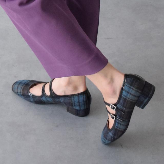 ファビオ ルスコーニ（FABIO RUSCONI）/FABIO RUSCONI◆3cmヒール◆ダブルストラップビジューバックルパンプス