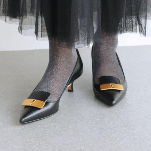 ファビオ ルスコーニ（FABIO RUSCONI）/Fabio Rusconi◆4．5cmヒール◆ポインテッドトウオーナメントパンプス