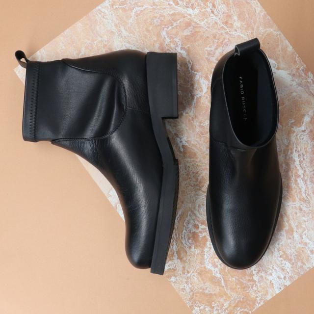 ファビオ ルスコーニ（FABIO RUSCONI）/Fabio Rusconi◆4cmヒール◆ラウンドトウストレッチショートブーツ