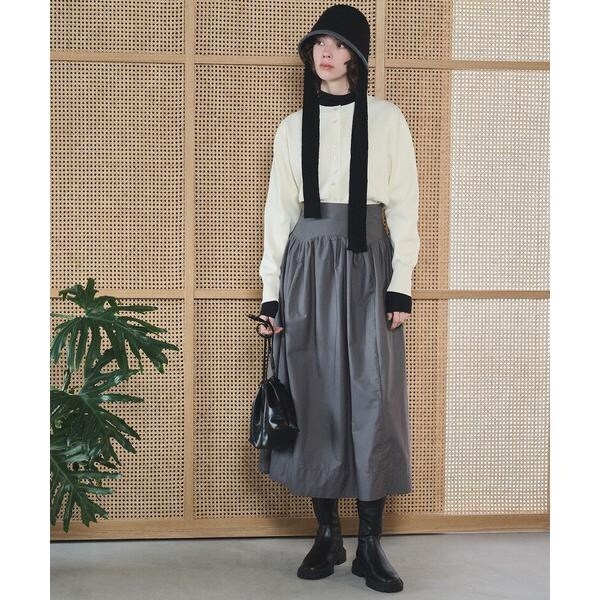 エヌ ナチュラルビューティーベーシック（N．Natural Beauty Basic*）/アーチ切替ポプリンスカート