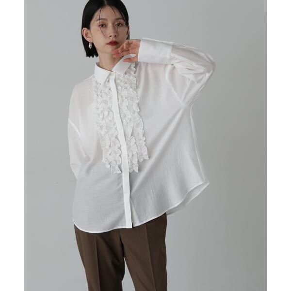 エヌ ナチュラルビューティーベーシック（N．Natural Beauty Basic*）/フリルフロントシアーシャツ