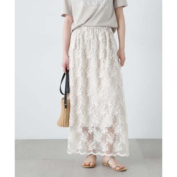 エヌ ナチュラルビューティーベーシック（N．Natural Beauty Basic*）/レースAラインスカート