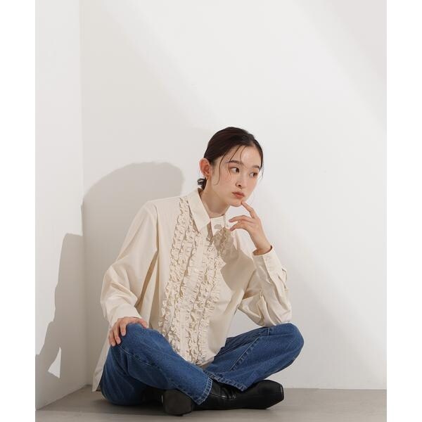 エヌ ナチュラルビューティーベーシック（N．Natural Beauty Basic*）/フロントフリルブラウス